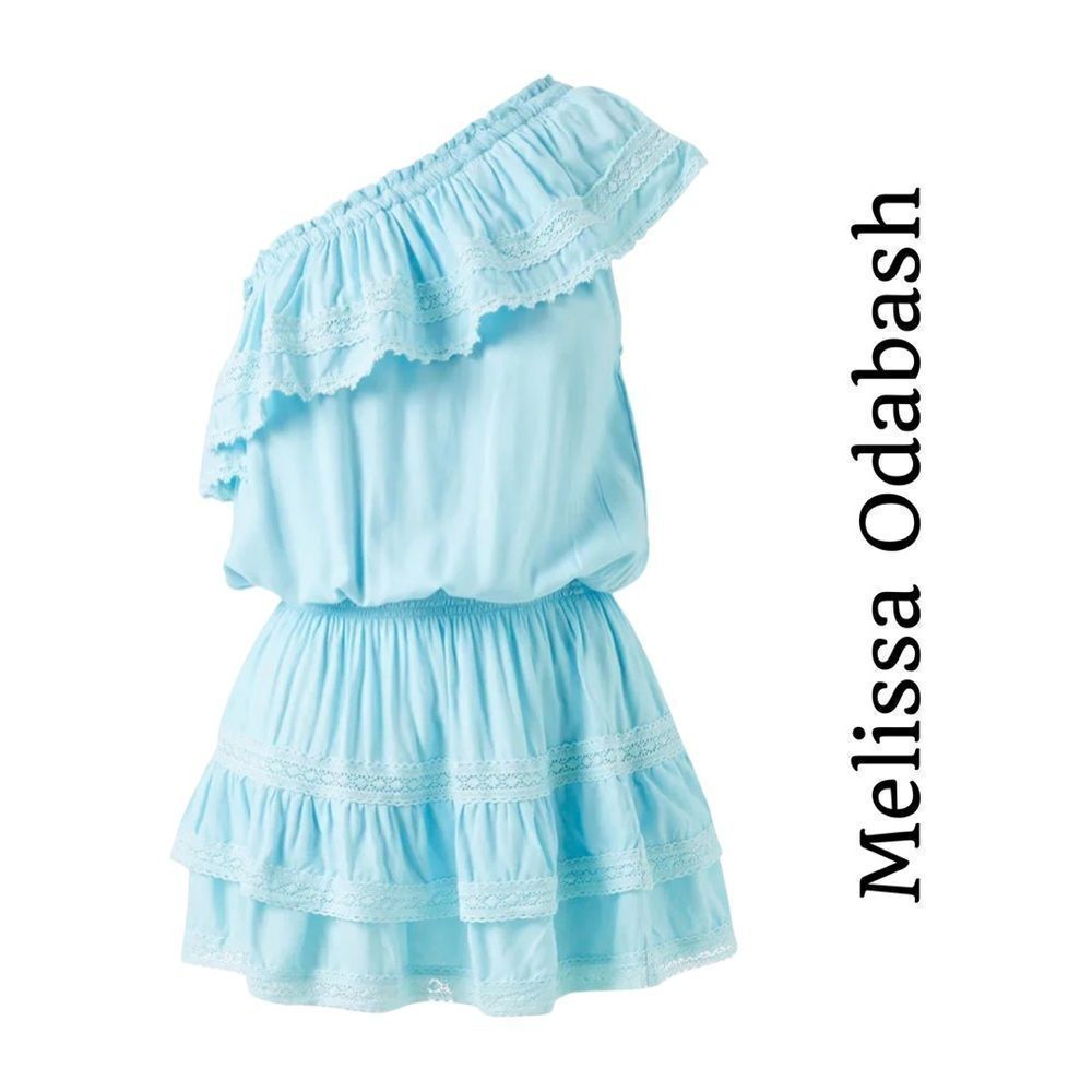 New Melissa Odabash Debbie Ruffled One-Shoulder Minid… - Gem